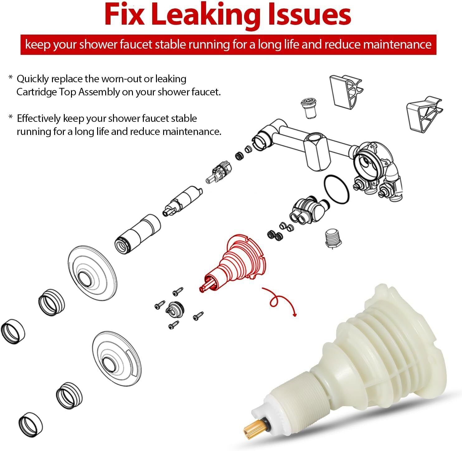 RP26755 Cartridge Top Assembly Sleeve for Delta 2300 Series Two-Handle ...