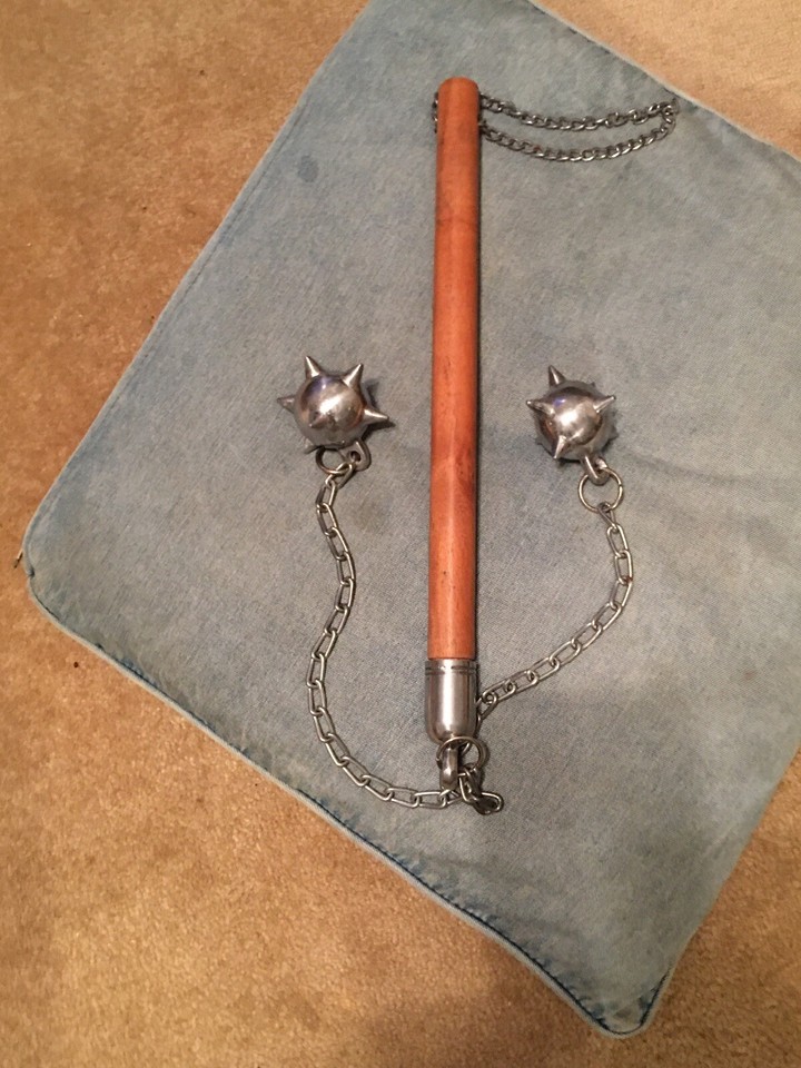 Vintage Medieval Cast Steel Flail Spike Spiked Balls & Chain Mace ...