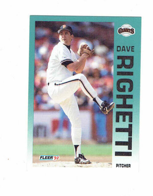 Dave Righetti San Francisco Giants Pitcher #647 Fleer 1992 #Baseball ...