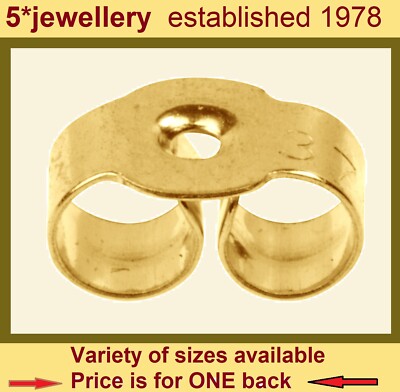 real 375 9ct yellow gold scrolls butterfly backs stud drop earring stem fitting | eBay UK