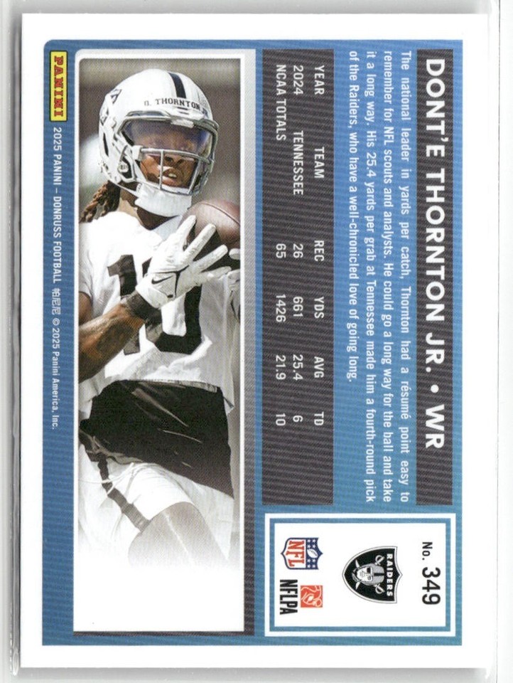 2025 Donruss - Dont'e Thornton JR. Rated Rookie #349 | eBay UK