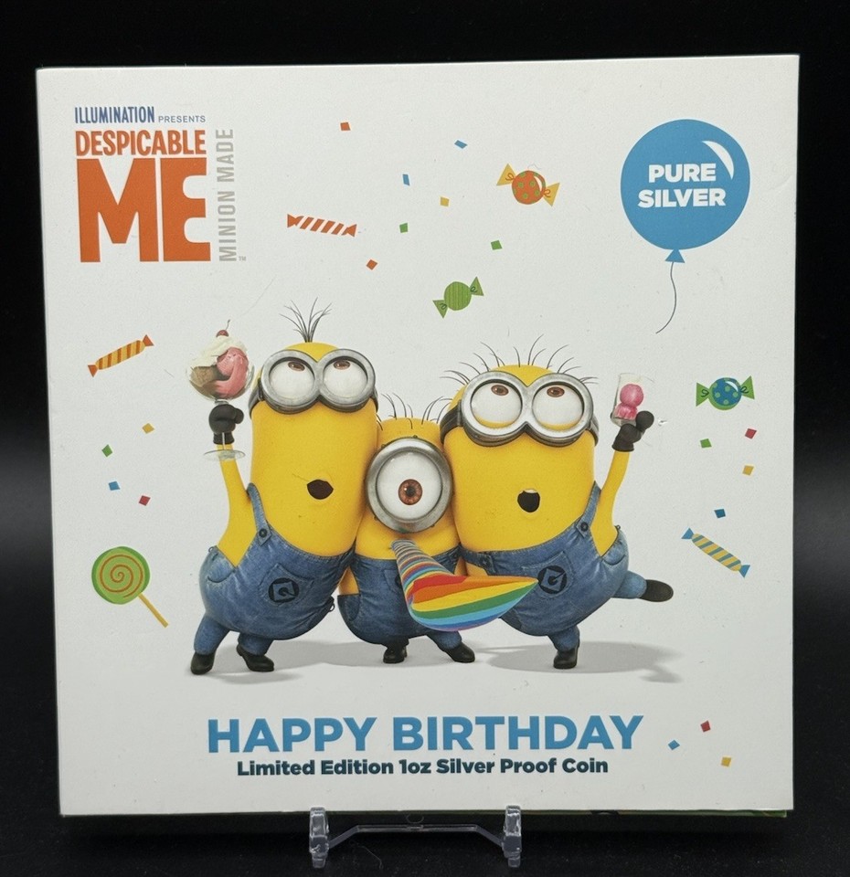 2019 Niue Despicable Me Minions Happy Birthday 1 oz Silver Proof Coin ...