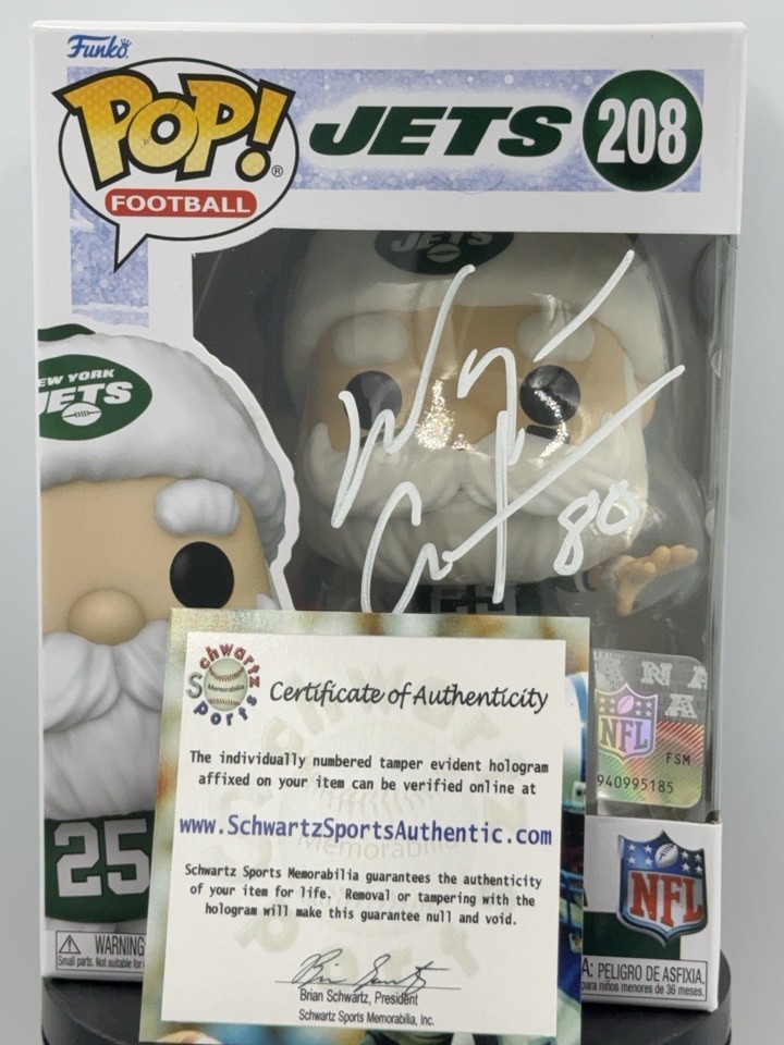 Wayne Chrebet Signed New York Jets ‘SANTA’ Funko Pop #208 Cert A601025 ...