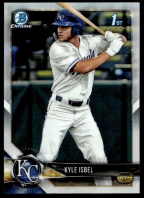 2018 Bowman Draft Chrome Refractor Kyle Isbel G27 Kansas City Royals # ...
