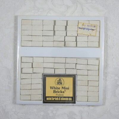 Dollhouse miniature mini brick & stone Co. white mini bricks 75 pieces ...