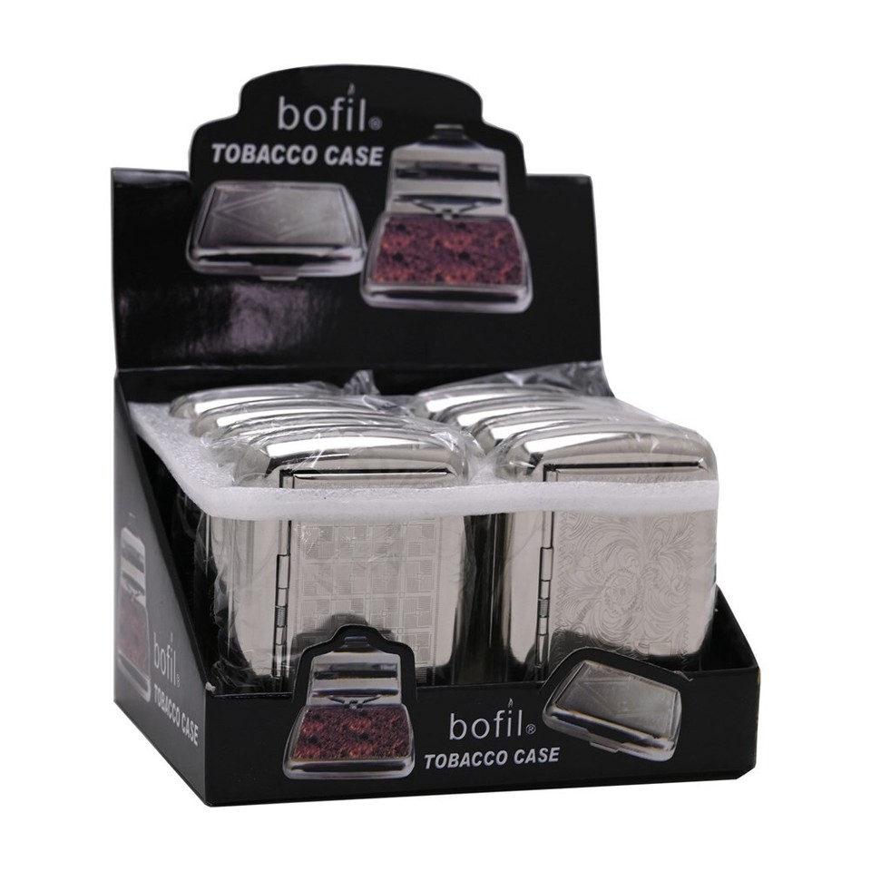 1 x SILVER Tobacco BOFIL METAL CIG CASE Strong Metal Case Shinny Fancy ...