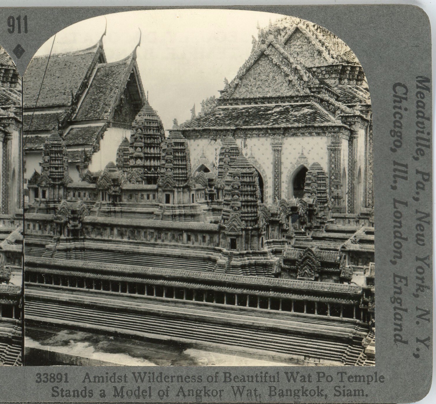 THAILAND, Model of Angkor Wat,Bangkok-#911 Keystone Stereoview 600/1200 ...