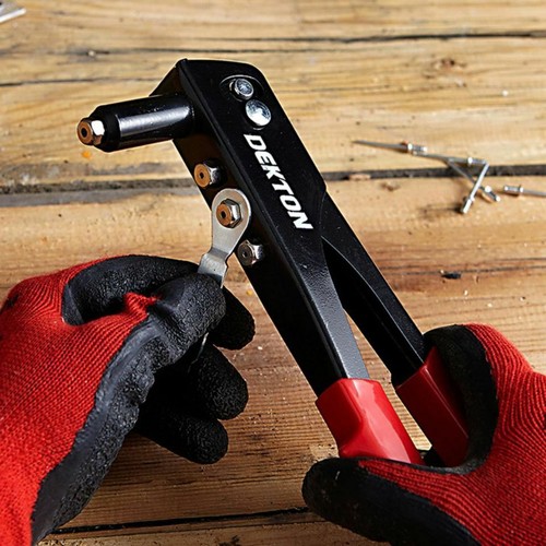Dekton Heavy Duty Pop Rivet Gun Hand Riveter Tool + 60 Rivets 4 Size ...