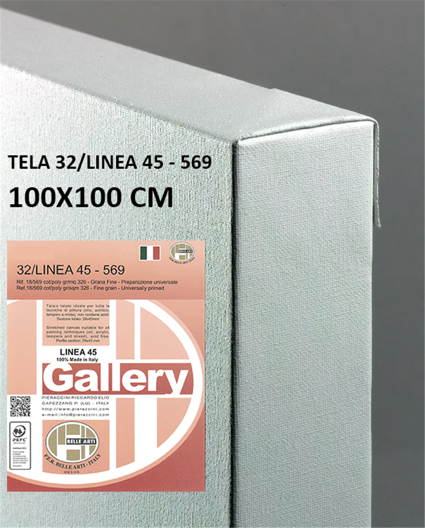 Frame Duct 100x100 CM Gallery 45 Canvas 569 Grain Fine Cotton/Polyester ...