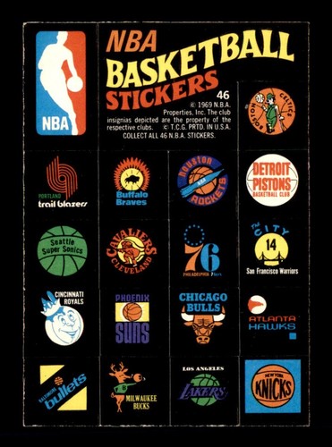 1971 Topps Stickers Basketball #46 NBA Team Logo Stickers EX/MT *d28 | eBay