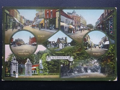 Nottingham WORKSOP 7 Image Multiview c1912 Postcard by Jackson & Son ...