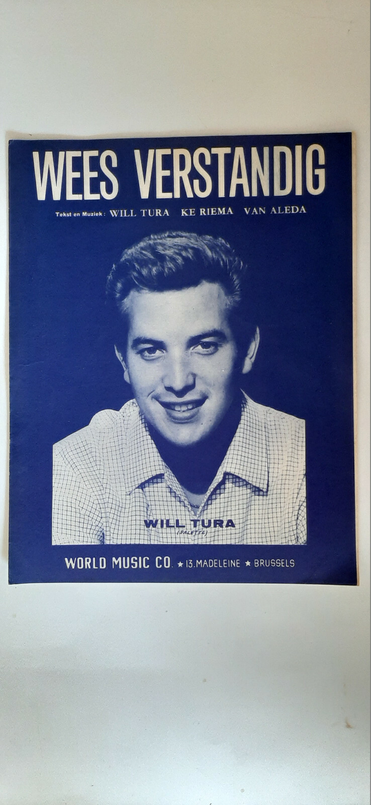 WILL TURA BELGIAN POP LARGE SHEET MUSIC PARTITION WEES VERSTANDING ...