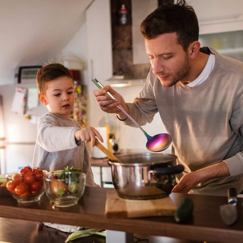 Rainbow Kitchen Ladle, Titanium Colorful Plating Stainless Steel ...