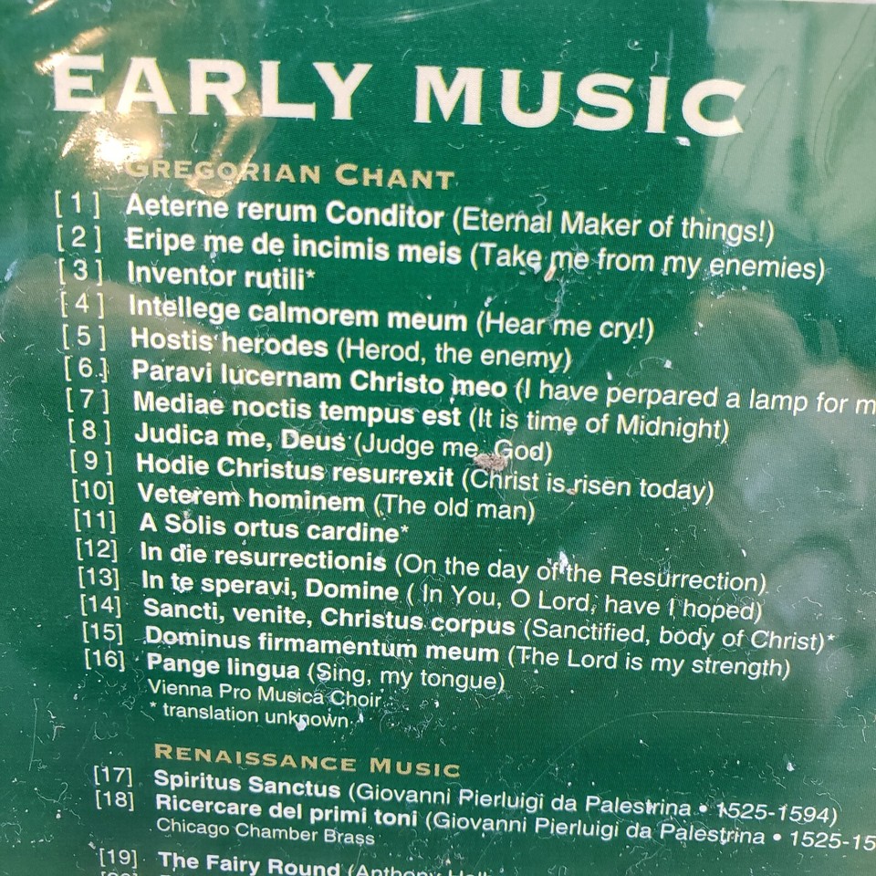 GREGORIAN CHANT RENAISSANCE MUSIC CD 1995 INTERSOUND CANADA NEW ...