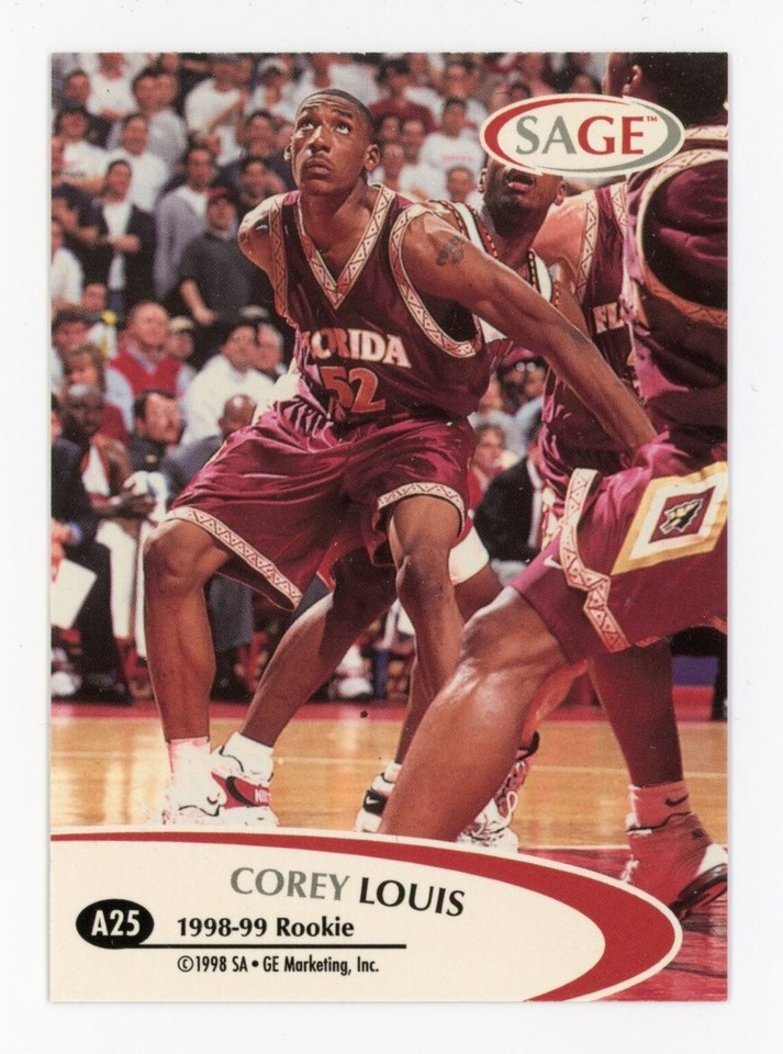 1998-99 Sage Auto - A25 Corey Louis - Florida State Seminoles - #'d 422 ...