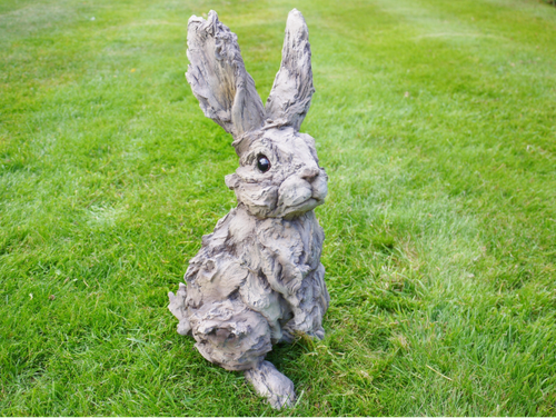 Wood Effect Hare Sculpture Resin Rabbit Home Garden Statue Ornament Animal | eBay UK