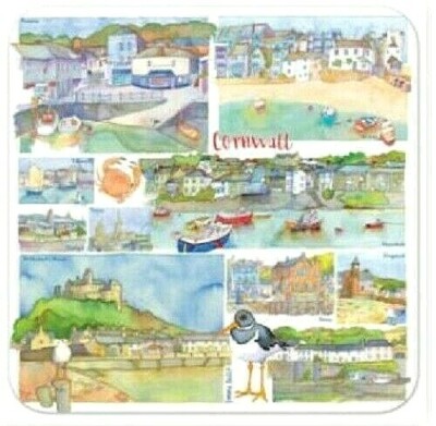 Cornwall Design 4 x Coastal Seaside Coasters in Presentation Box by ...