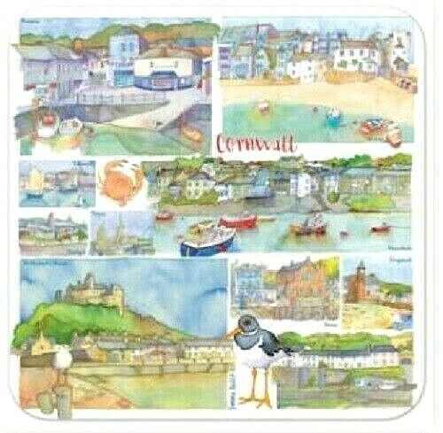Cornwall Design 4 x Coastal Seaside Coasters in Presentation Box by ...