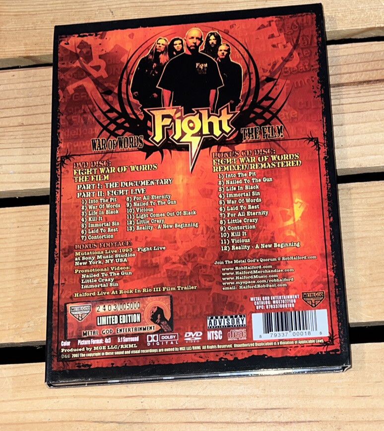 Fight - War Of Words - The Film (DVD, 2008, DVD/CD Limited Edition ...