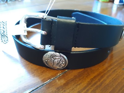 Men's Black Genuine Leather Belt With Florida State University Conchos ...