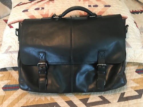 Wilson's vtg chocolate brown men's leather briefcase / computer bag | eBay