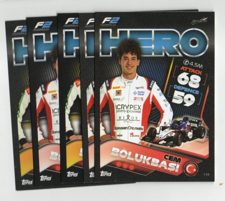 CEM BOLUKBASI F2 RACINGFORMULA 1 F1 2022 TOPPS TURBO ATTAX 5X LOT | eBay