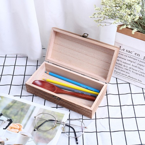 Retro Jewelry Box Desktop Wood Clamshell Storage Hand Decoration Wooden ...