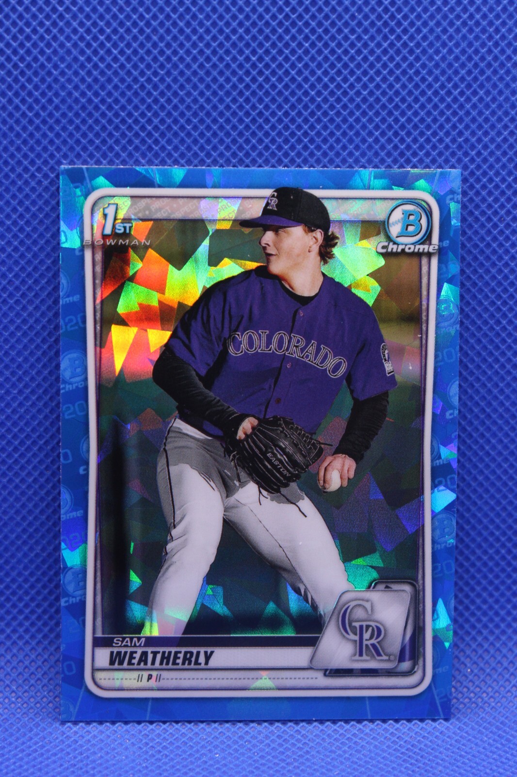 2020 1st Bowman Chrome Sapphire Sam Weatherly #BD-109 Colorado Rockies ...