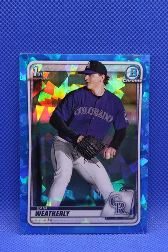 2020 1st Bowman Chrome Sapphire Sam Weatherly #BD-109 Colorado Rockies ...