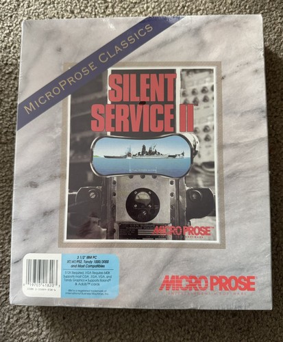 Silent Service II Vintage Submarine PC Game & Floppy 3.5” Floppy Disc ...