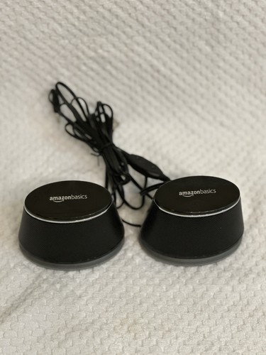 Amazon Basics USB Plug-n-Play Computer Speakers, Black BS3 | eBay