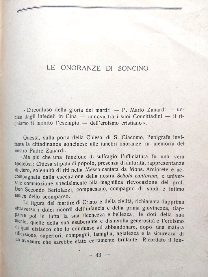 A RICORDO DI PADRE MARIO ZANARDI MISSIONARIO - SONCINO CREMONA ED ...