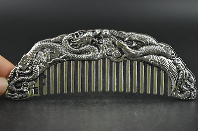 Fine Chinese China Miao Silver Carving Noble Dragon & Phoenix Rare ...