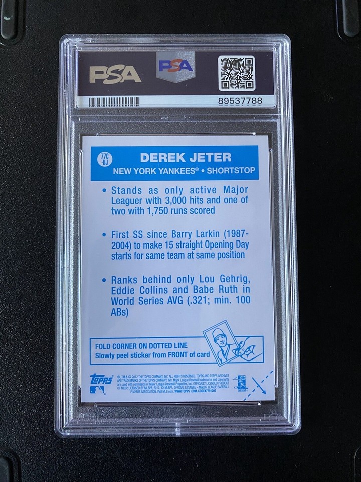 2012 Topps Archives Derek Jeter Cloth Sticker PSA 8 | eBay