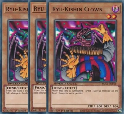 Yugioh - Ryu-Kishin Clown x 3 - 1st Edition NM - Free Holographic Card ...