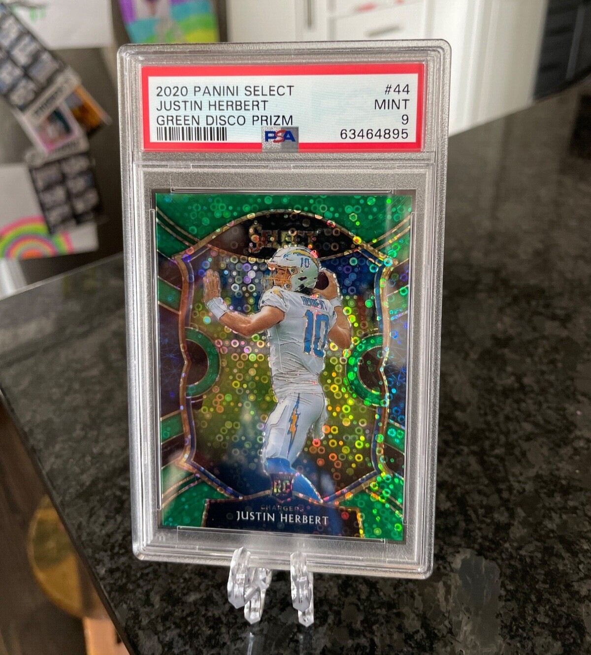 Justin Herbert 2020 Green Disco Prizm 1/5 PSA 9 | eBay