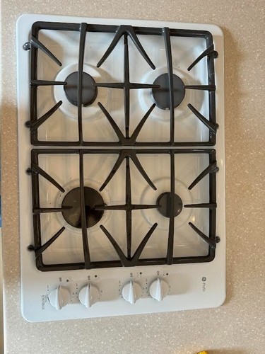GE profile 4 Burner Gas Cooktop, White color -works great! | eBay