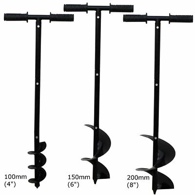 4" 6" 8" Manual Hand Earth Auger Fence Post Drill Soil Digger Hole ...