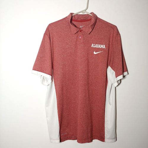 Nike Alabama Dri-fit Polo Shirt Short Sleeve Heathered Size XL UofA | eBay