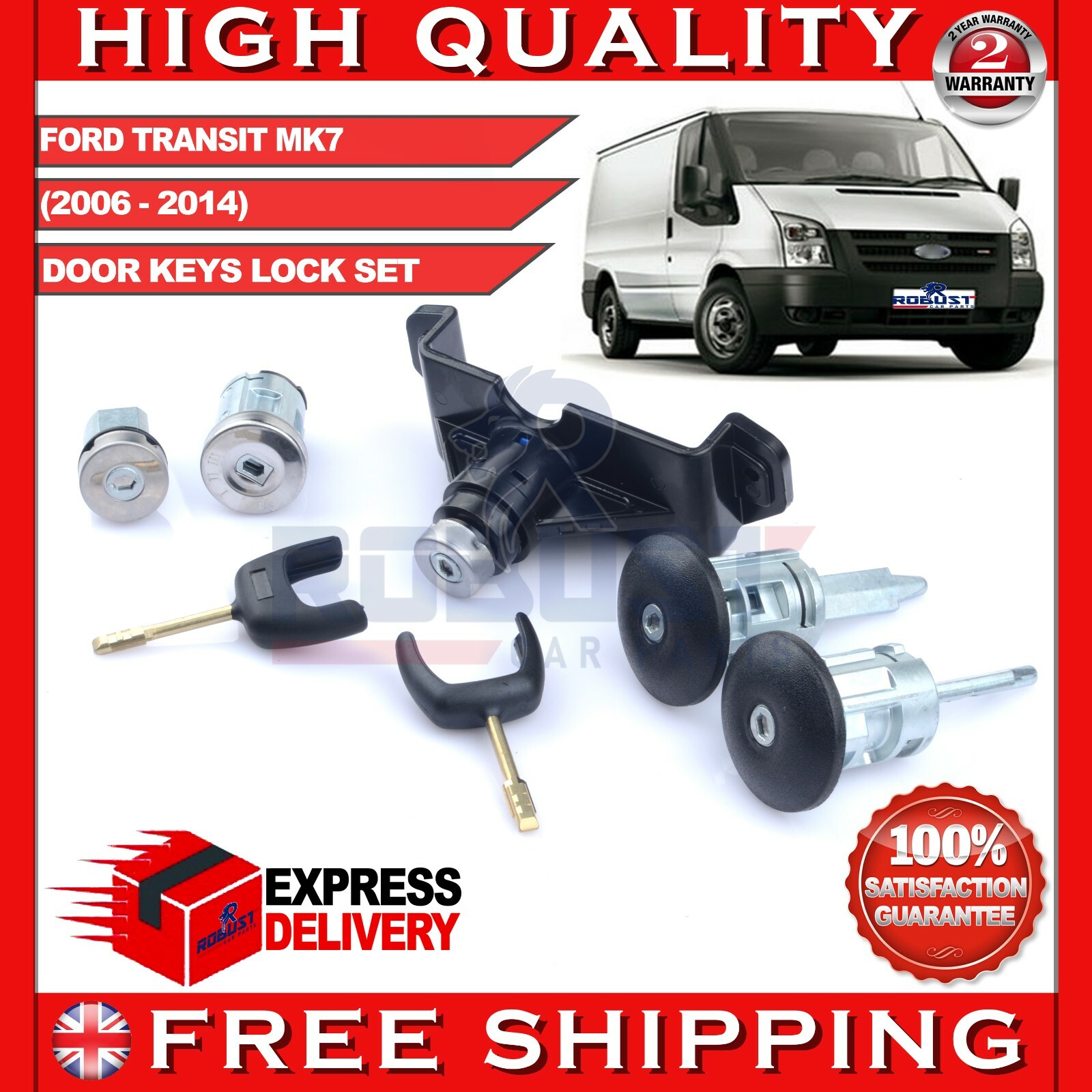 FOR FORD TRANSIT MK7 LOCK SET COMPLETE SET & 2 KEYS 2.4 2.2 4874508 ...