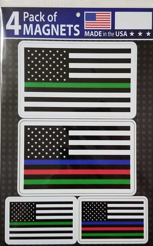 USA Flag Green Line Red Line Blue Line 4 Pack Magnets FAST USA SHIPPING ...