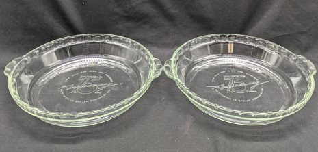 Pyrex Glass 75th Anniversary Microwave And Oven Safe Pie Dish Plates ...