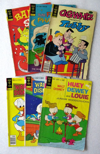 LOT OF 6 GOLD KEY COMICS TUBBY FUNKY PHANTOM BABY SNOOTS DONALD DISNEY ...