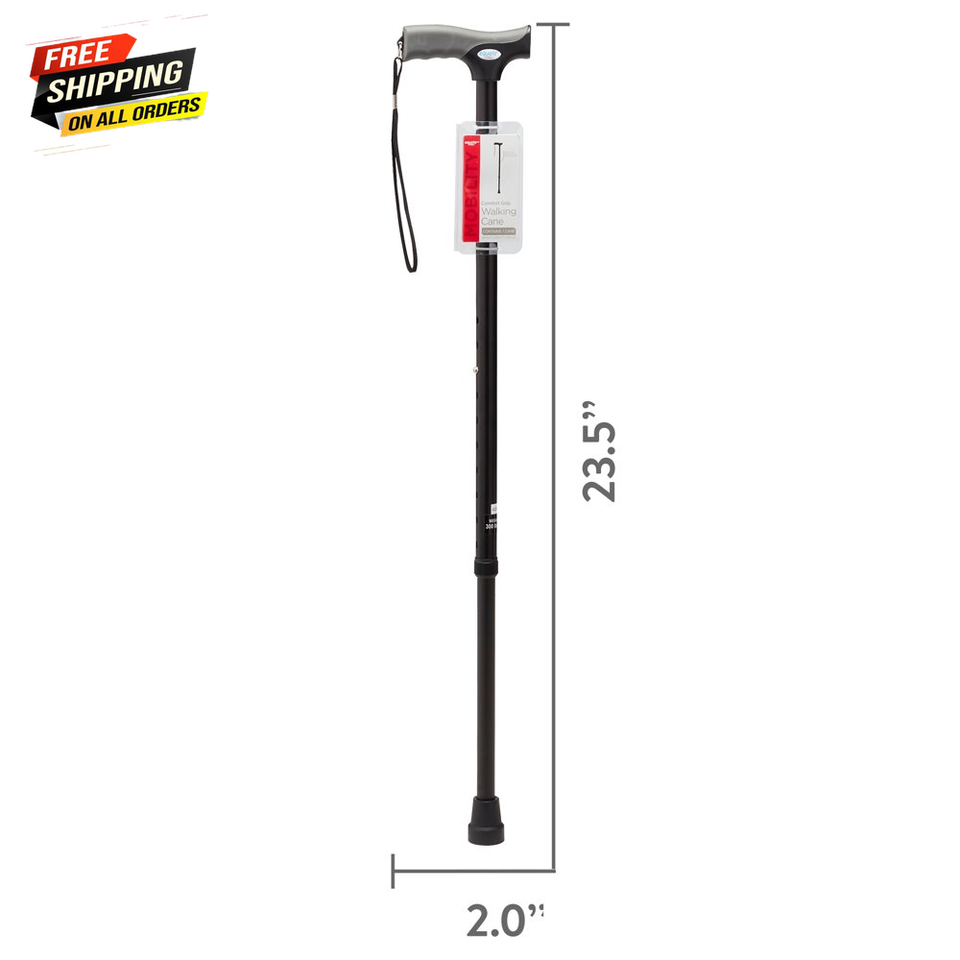 Equate Comfort Grip Walking Cane, Height Adjustable Cane with Wrist ...