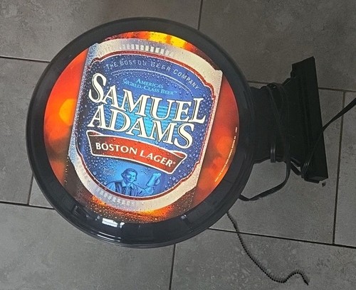 AWESOME SAM ADAMS LAGER BEER LIGHT UP TWO SIDED PUB SIGN SAMUAL 30” X ...