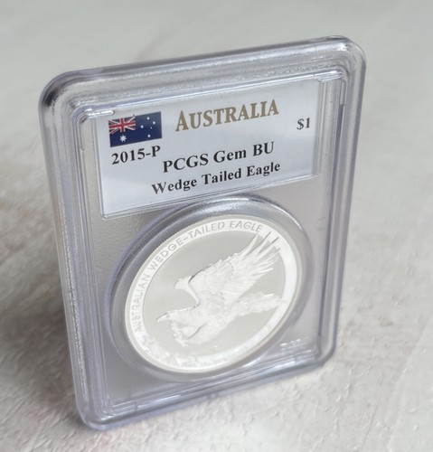PCGS Gem BU Wedge Tailed Eagle Australia, 2015-P Mercanti! 1 Oz 999 ...
