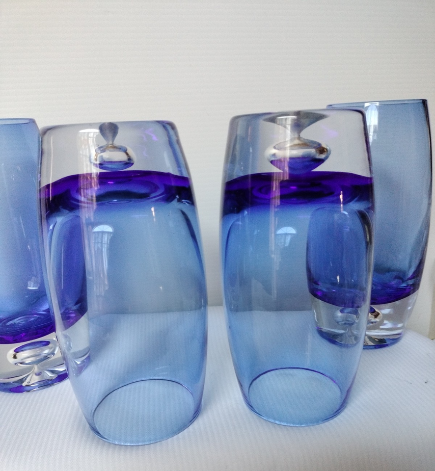 4 Kosno Block Crystal Cobalt Blue Suspended Bubble On Heavy Bottom ...