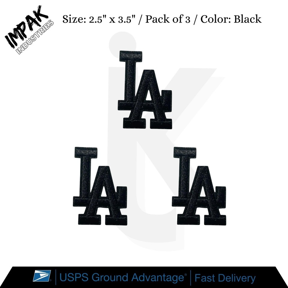 Los Angeles Dodgers L.A Black Letters Iron On Jersey Patch Embroidery ...
