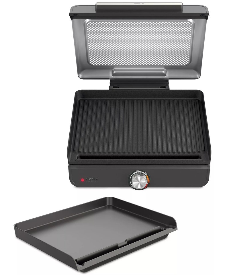 Ninja Sizzle Smokeless Indoor Grill & Griddle GR101, 14 ...