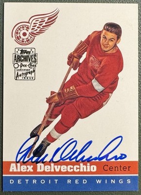 2002 Topps OPC Archives Auto #39 Alex Delvecchio Detroit Red Wings | eBay